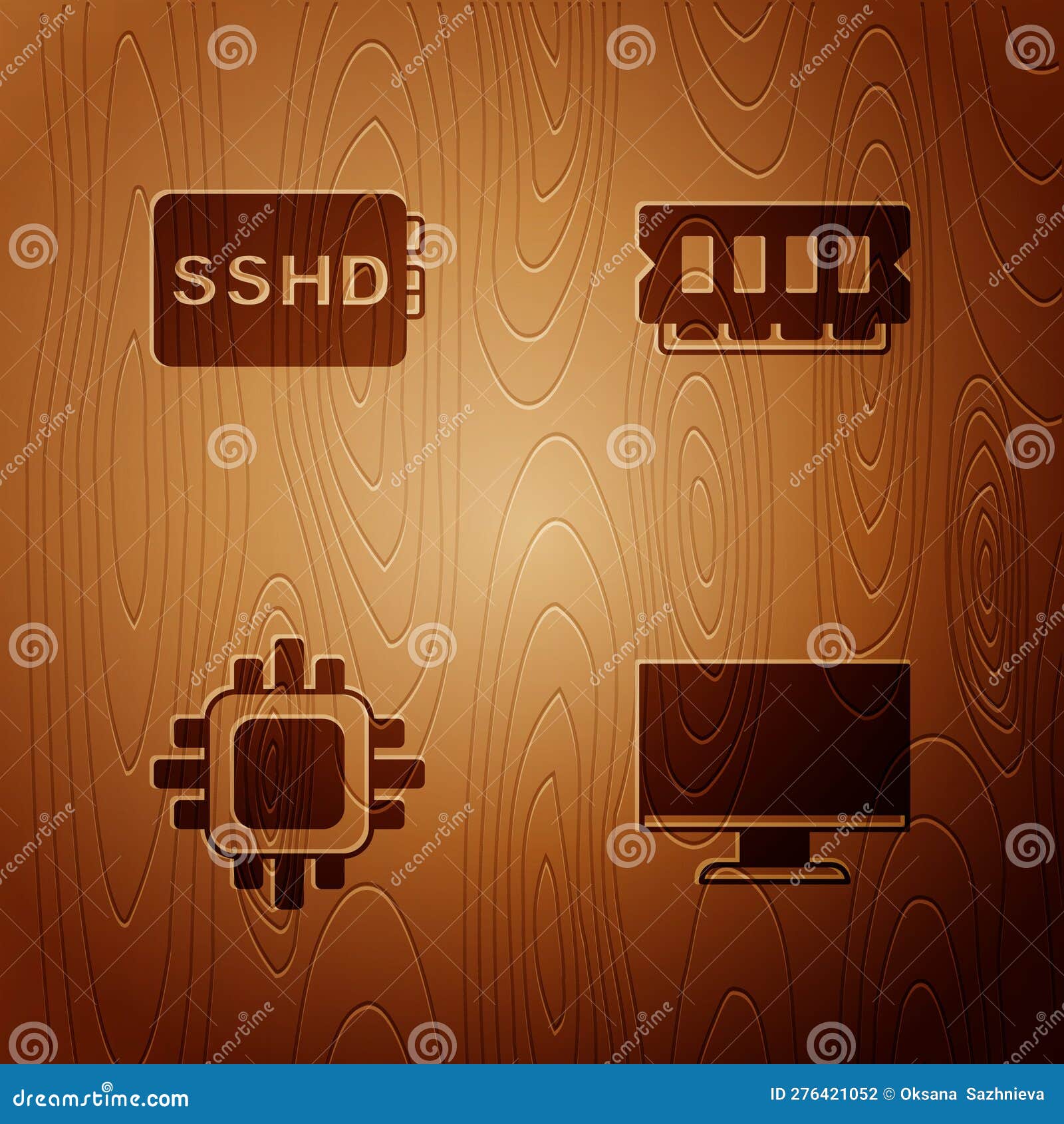 Set SSHD Card Icon Isolated On Color Background. Solid State Drive Sign. Storage Disk Symbol ...