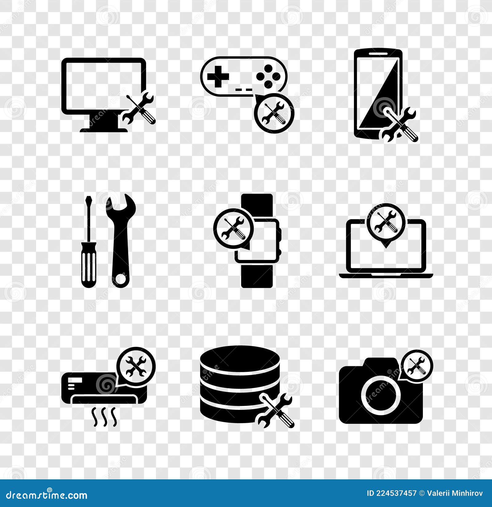 Set Computer Monitor Service, Gamepad, Smartphone, Air Conditioner ... Set Computer Monitor Service, Gamepad, Smartphone, Air Conditioner ...