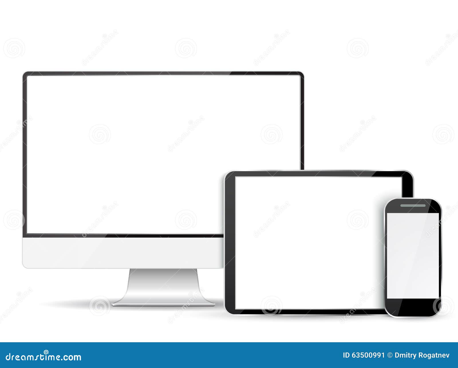 Set Computer Monitor, Tablet and Mobile Phone Stock Vector ...