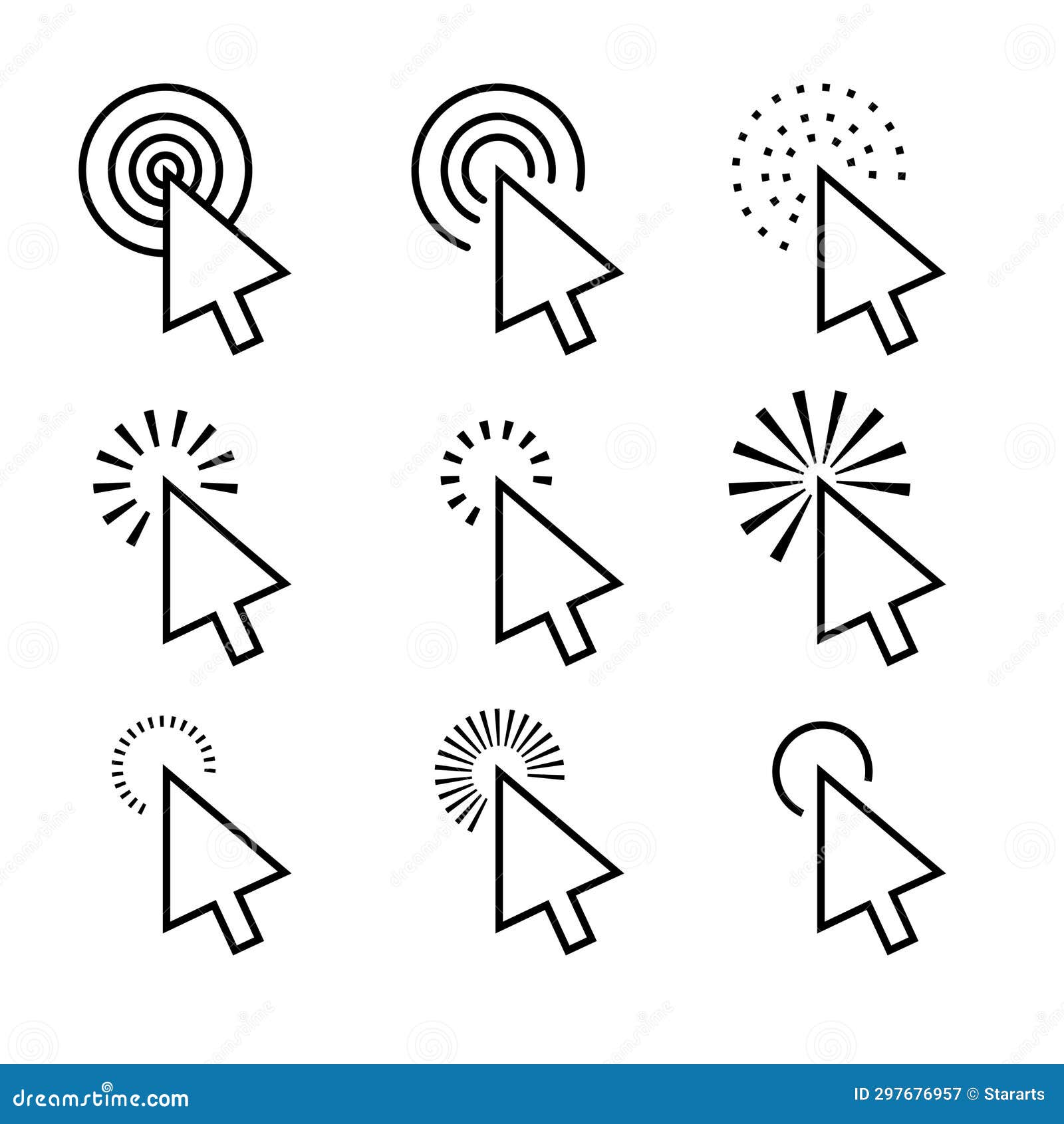 Set of Computer Mouse Arrow Sign Design Stock Vector - Illustration of ...