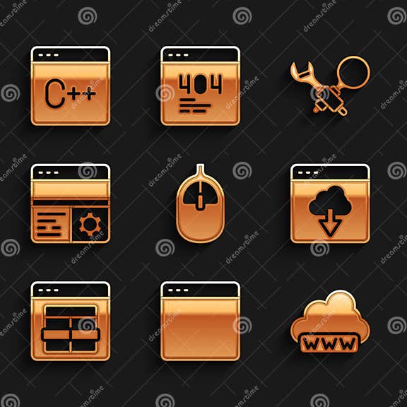 Set Computer Mouse Browser Window Web Development Cloud Technology Data Transfer Mysql Code