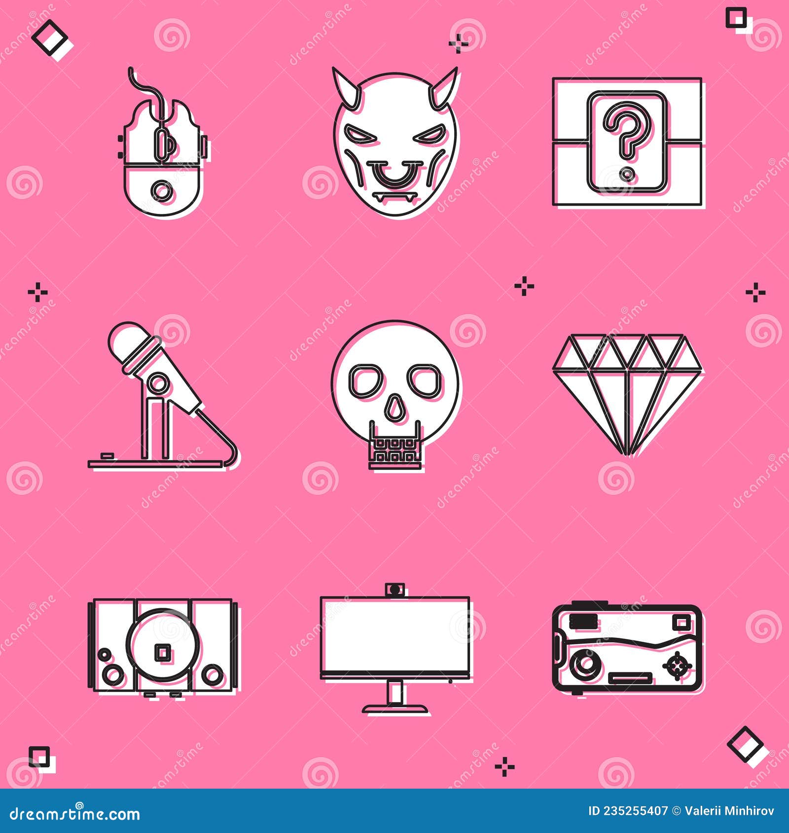 Set Computer Mouse Gaming, Mask of the Devil with Horns, Mystery Random ...