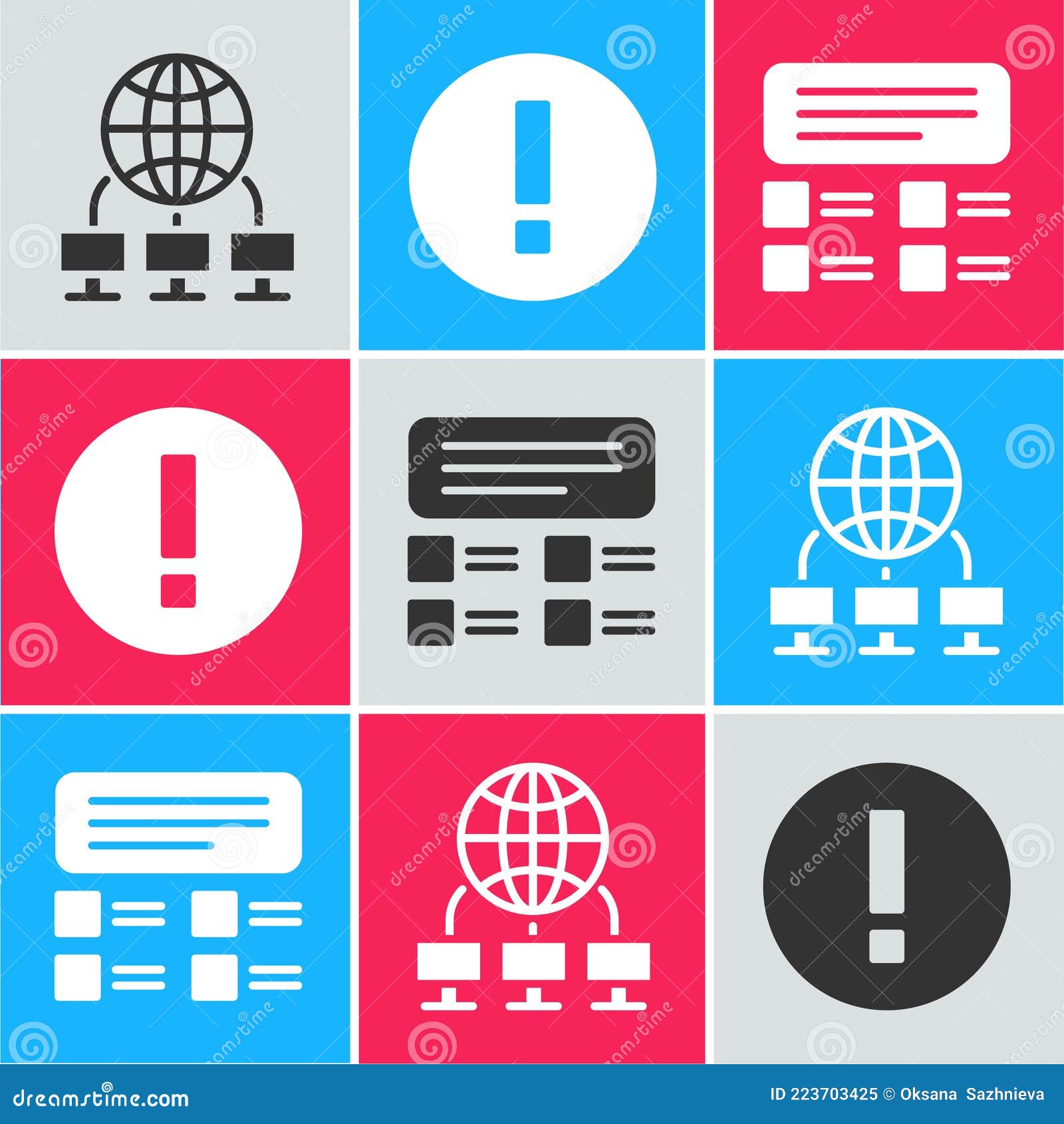 Set Computer Network, Information and Online Quiz, Test, Survey Icon ...