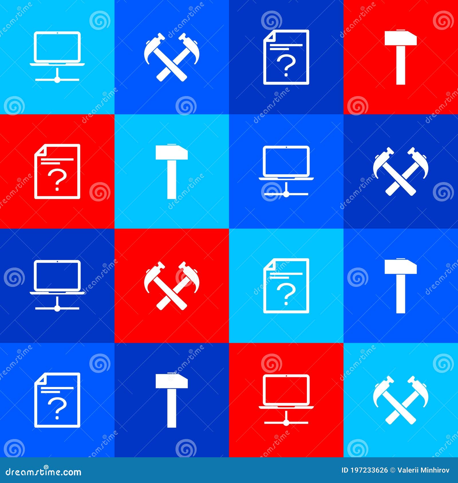 Set Computer Network, Two Crossed Hammers, Unknown Document and Hammer ... Set Computer Network, Two Crossed Hammers, Unknown Document and Hammer ...