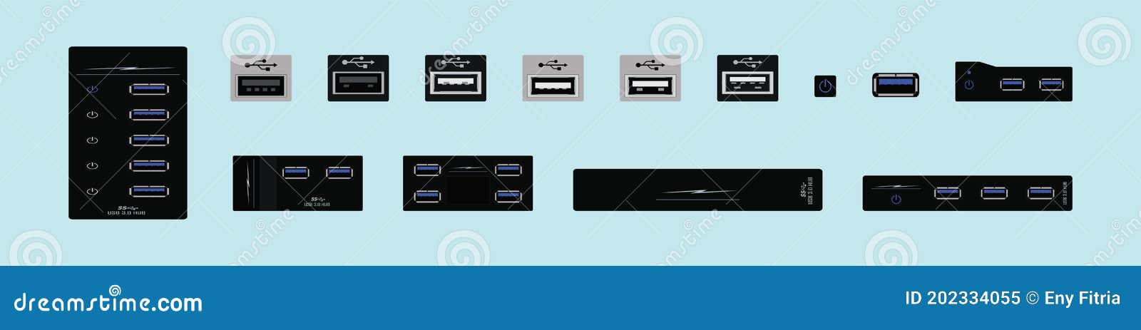 Computer Ports. Computer Connectors. Vector Illustration ...