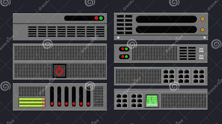 Set of computer server stock vector. Illustration of database - 133920784