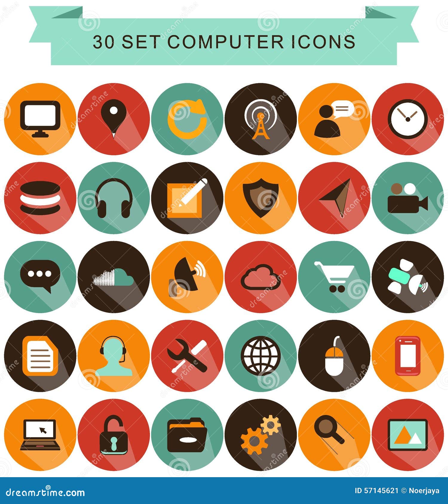 Set computer shadow icons stock vector. Illustration of computer - 57145621