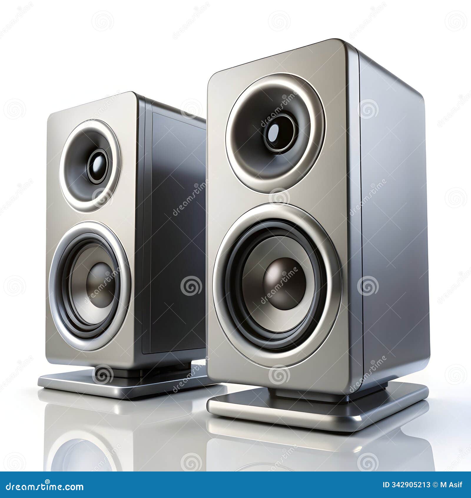 A Set of Computer Speakers with a Minimalistic Design Stock ...
