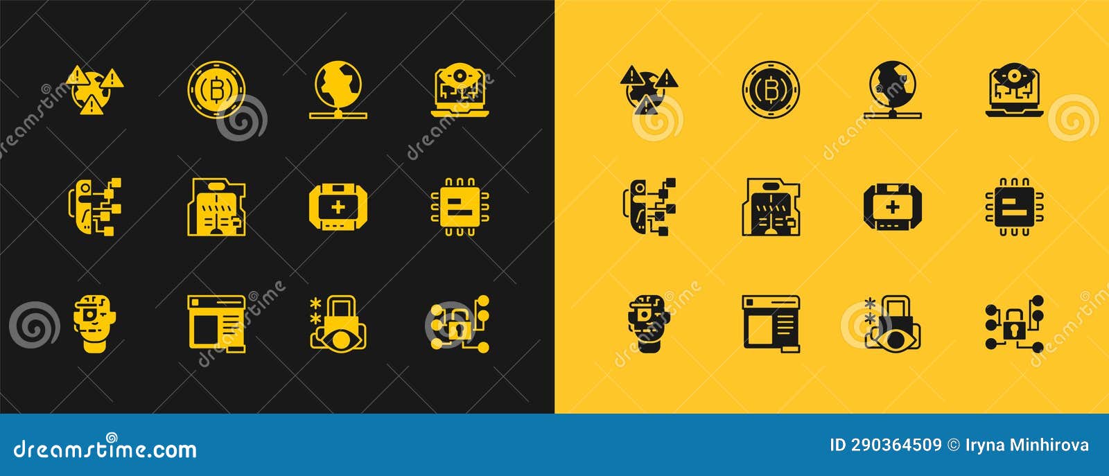 Set Computer Vision, Browser Window, First Aid Kit, Cyber Security ...