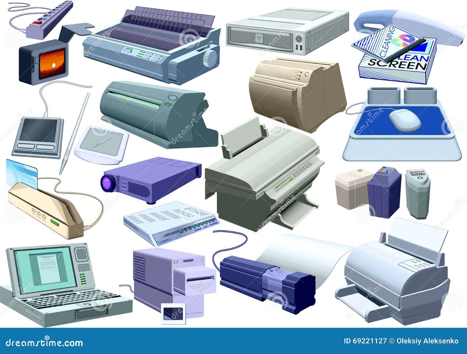 Set - Computer World (all Printable) Stock Vector - Illustration of ...