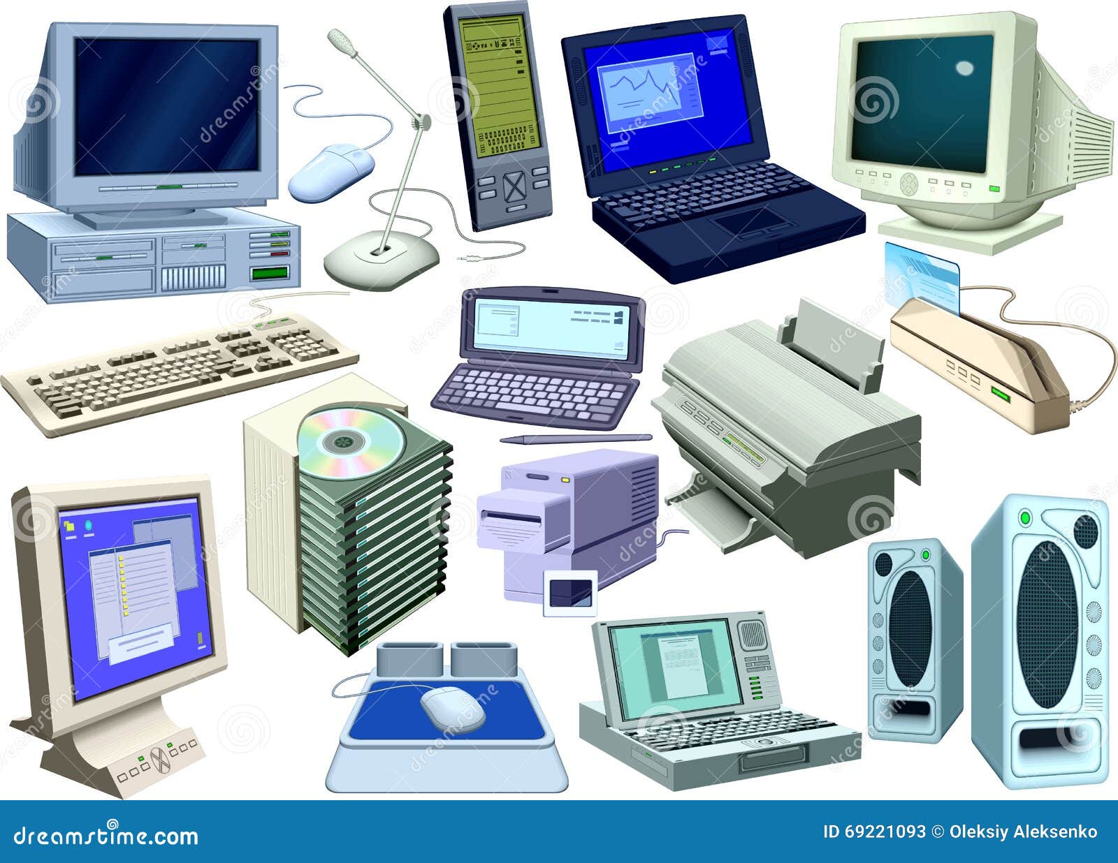 Set - computer world stock vector. Illustration of media - 69221093