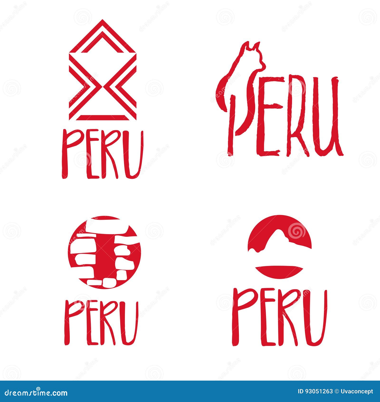Set of Concept Logo Template for Peru Theme. Stock Vector ...