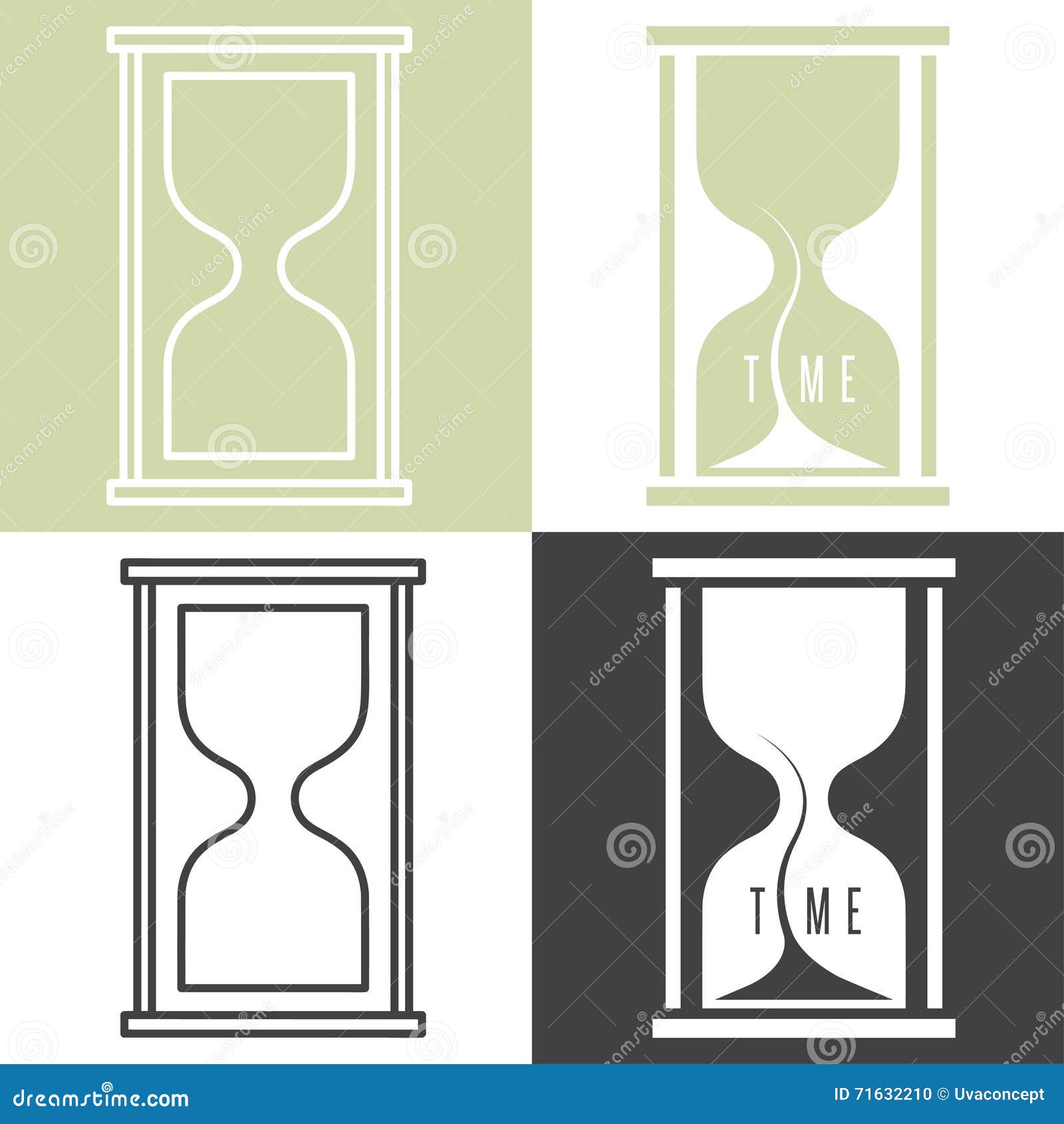 Set of Concept Vector Illustration Sandglass Stock Vector ...