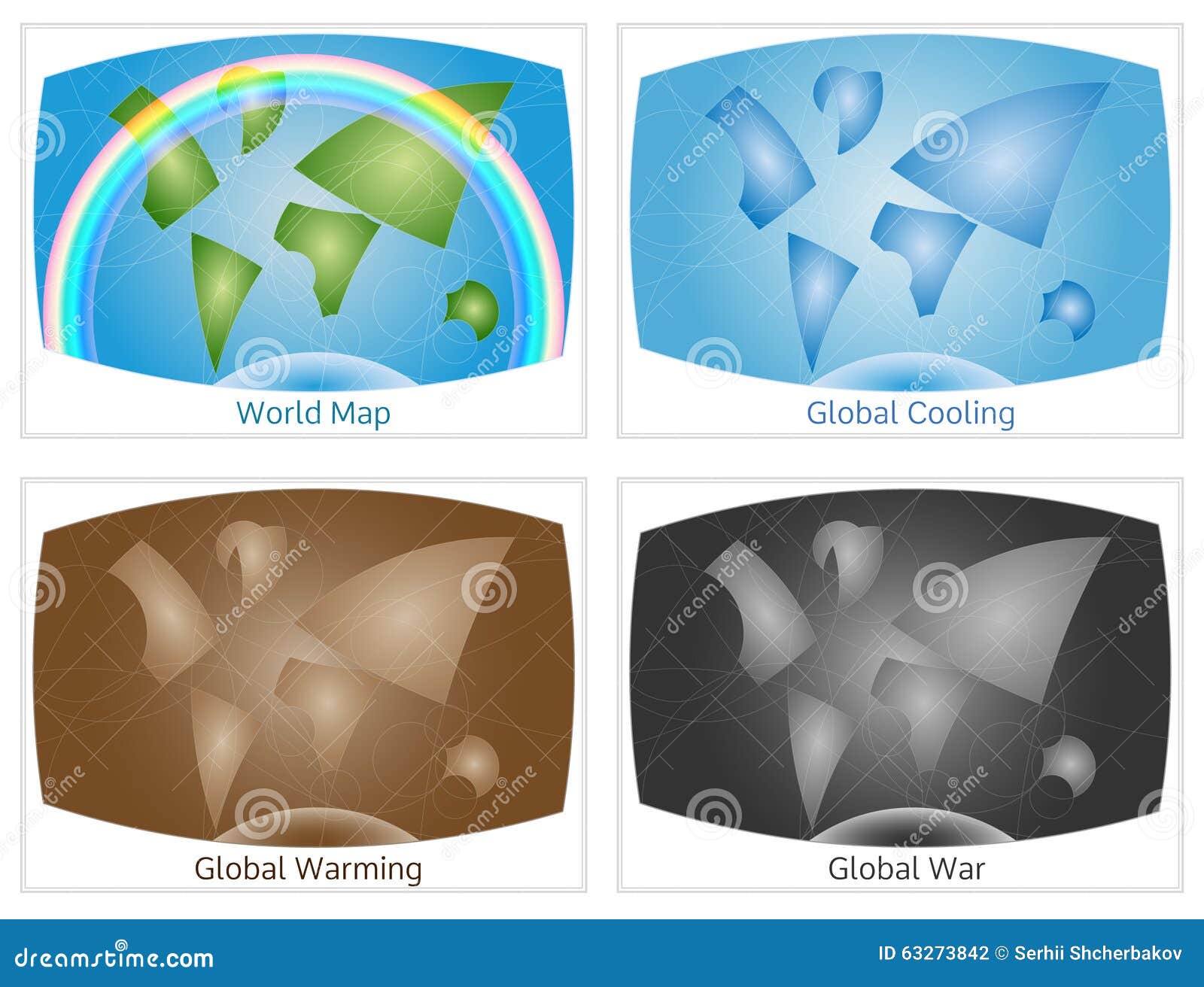 Set Of Conceptual World Maps, Illustrate Environment Stock Photography ...