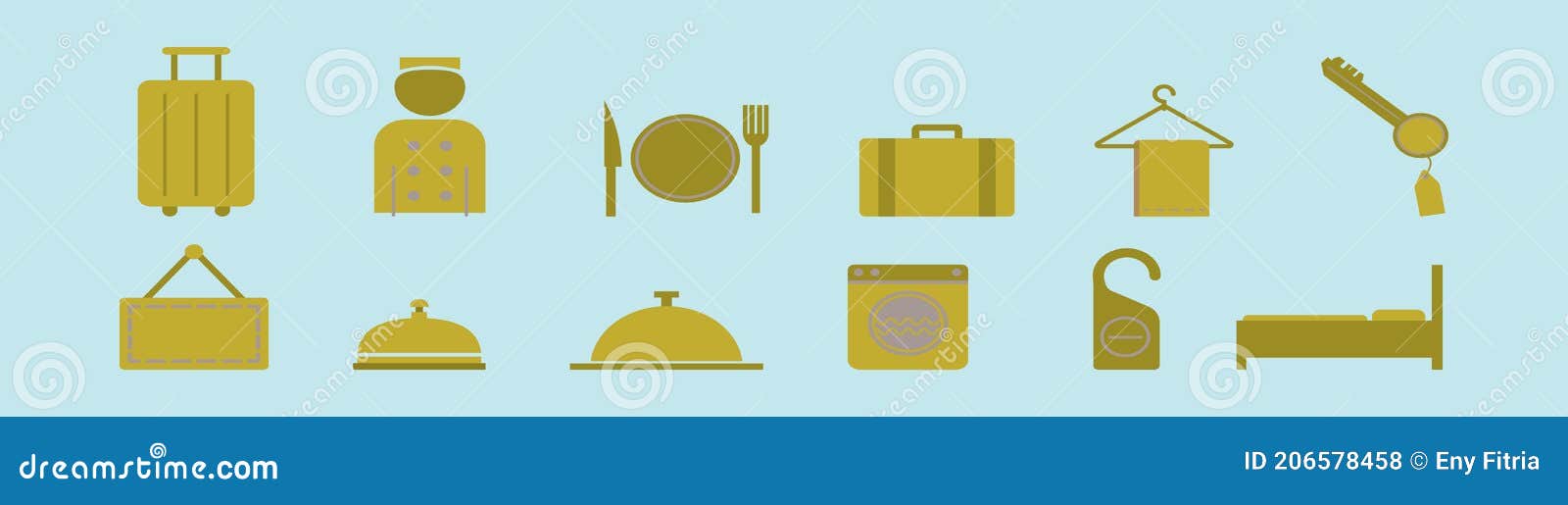 Set of Concierge Cartoon Icon Design Template with Various Models ...