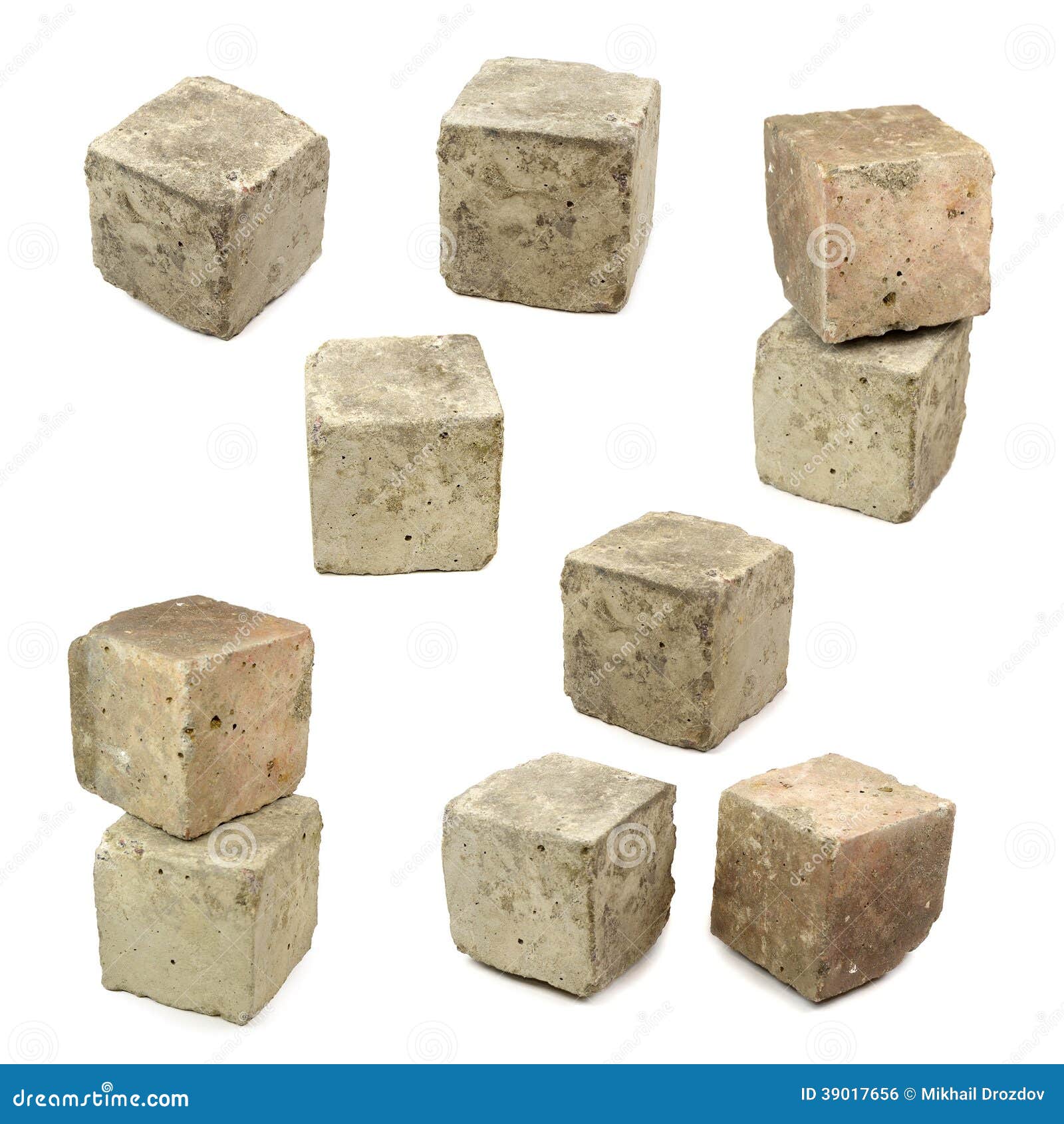 Set of Concrete Cubes on White Background. Stock Photo - Image of white ...