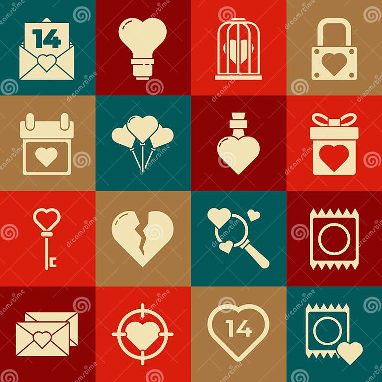 Set Condom In Package T Box With Heart Heart The Bird Cage