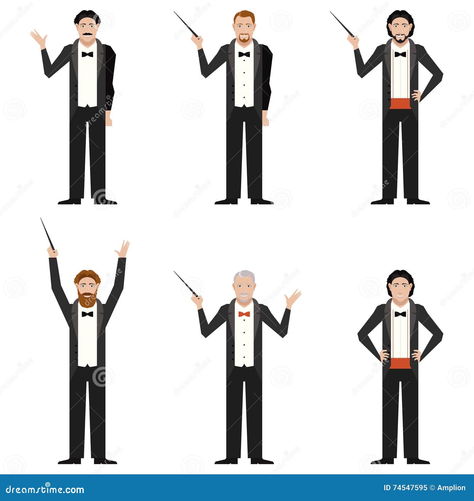 Set of Conductors stock vector. Illustration of gesture - 74547595