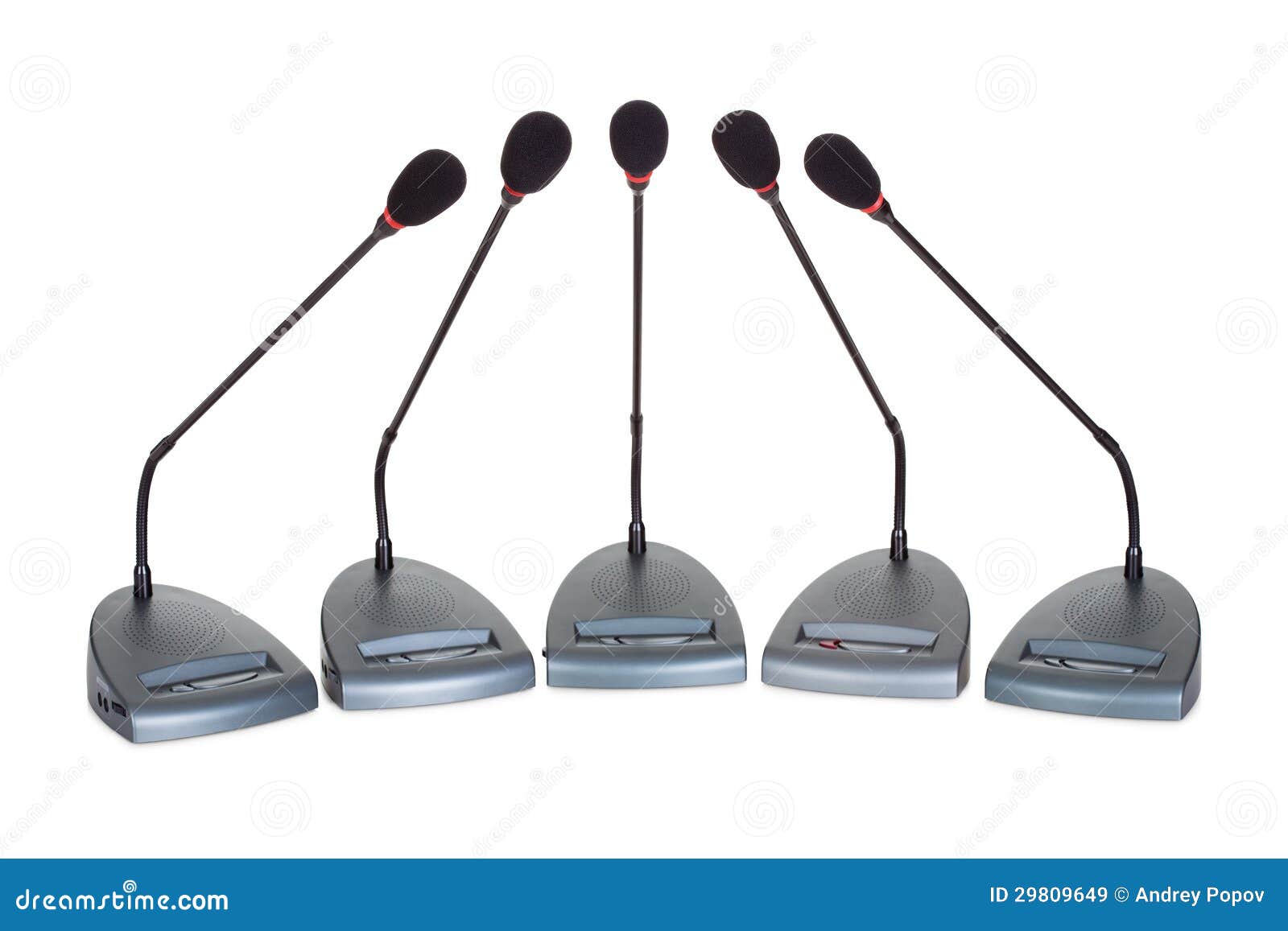 Set Of Conference Microphones Stock Image - Image of press, nobody ...