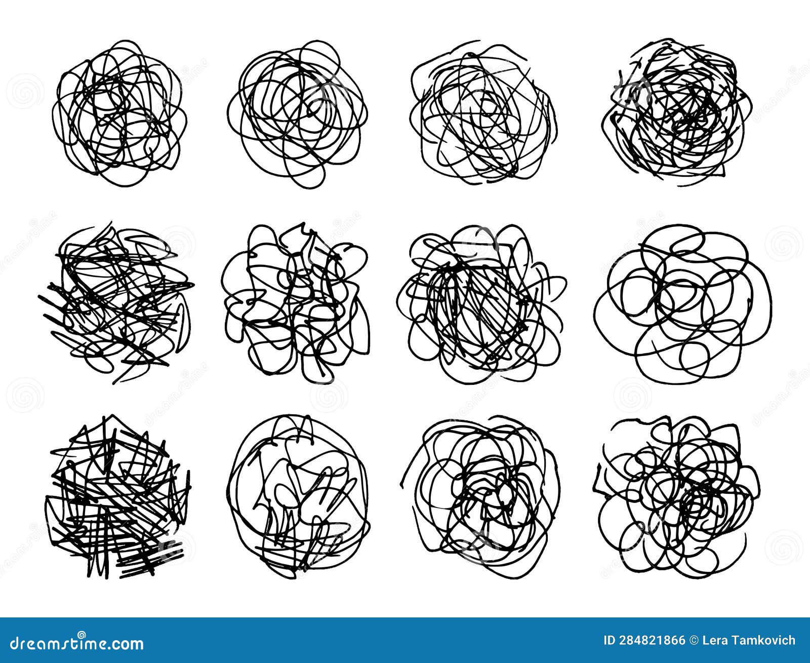 Confused Messed Up Thoughtsicon Set. Vector Illustration for Therapist ...