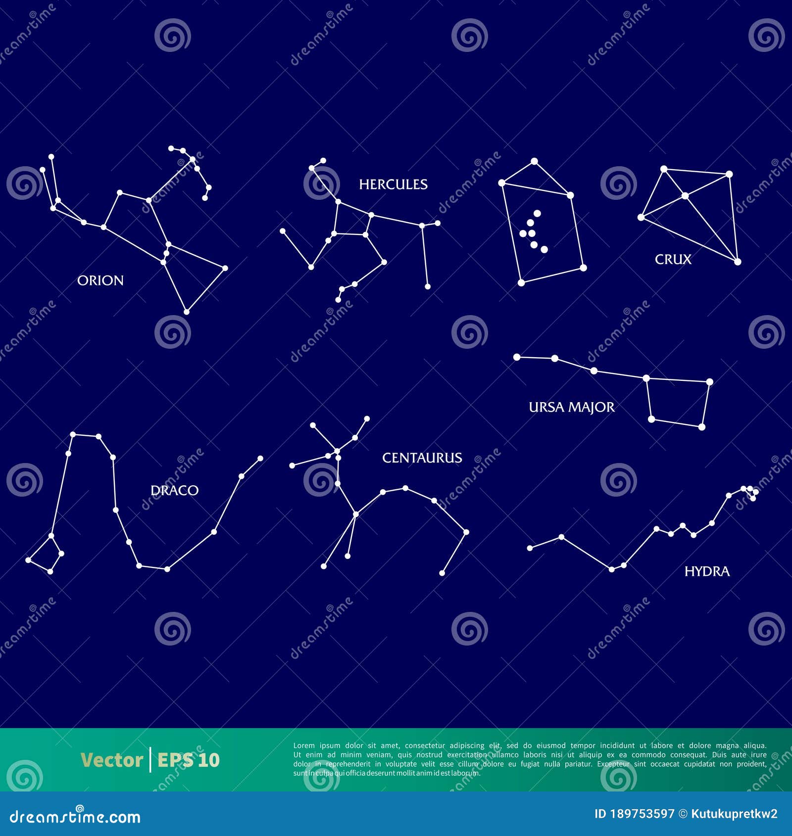Set Constellation Star Icon Vector Logo Template Illustration Design ...