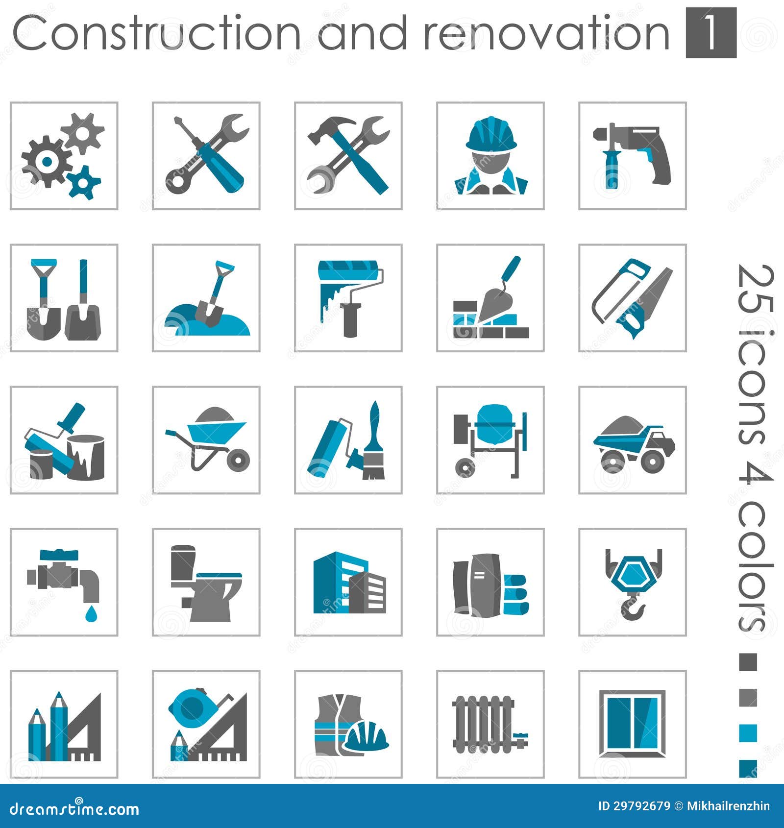Construction and Renovation Icons 1 Stock Illustration - Illustration ...