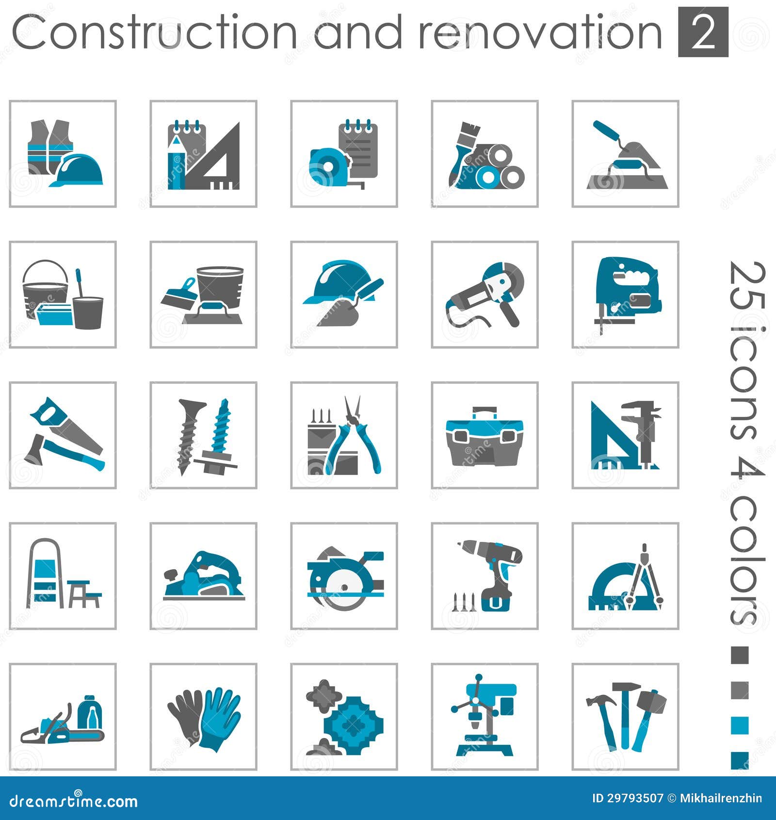 Construction and Renovation Icons 2 Stock Illustration - Illustration ...