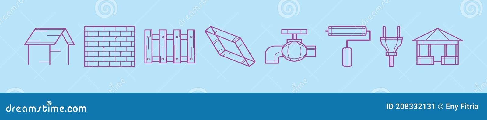 Set of Construction Cartoon Icon Design Template with Various Models ...