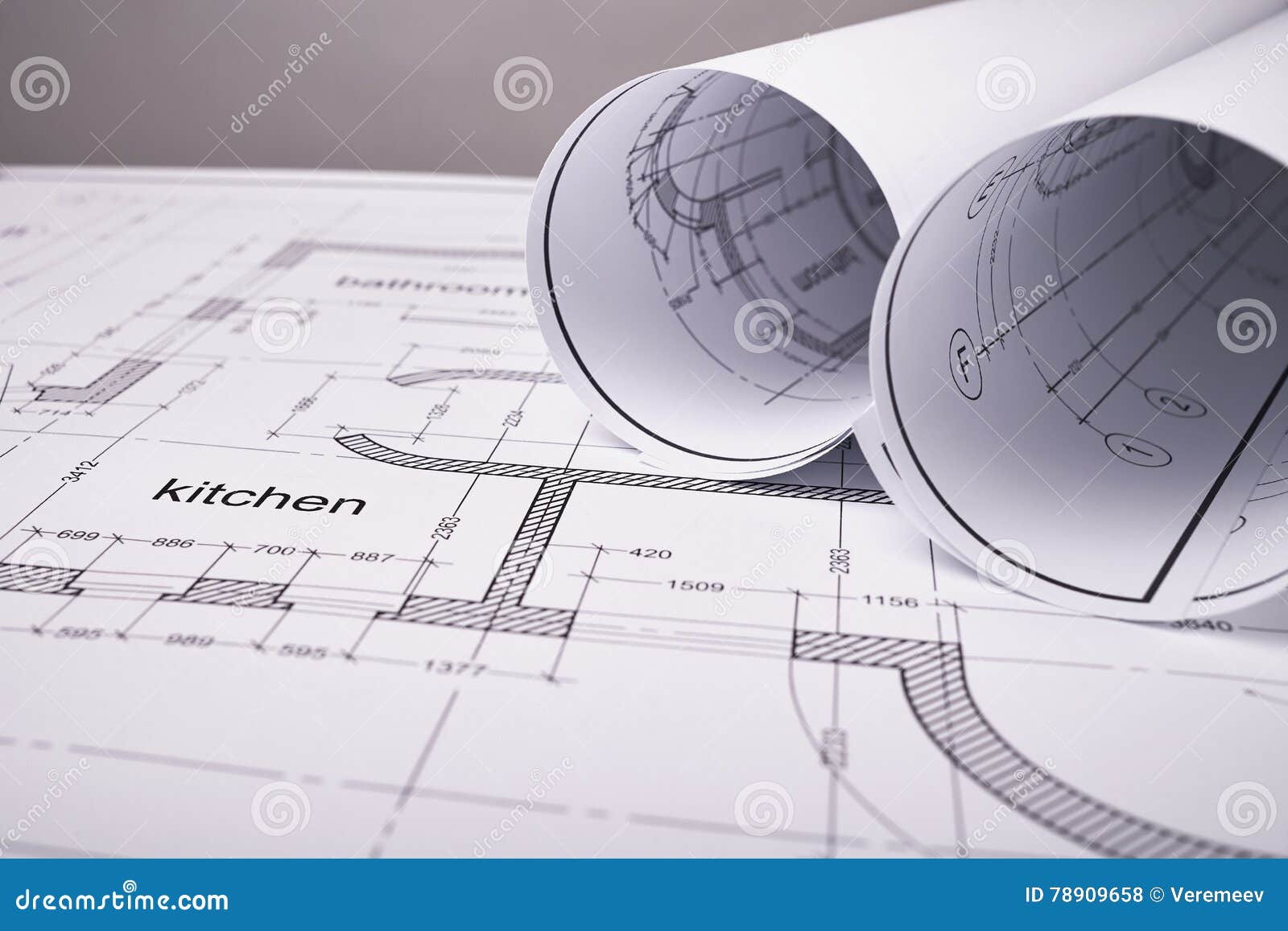 Set of Construction Drawings Stock Photo - Image of horizontal ...