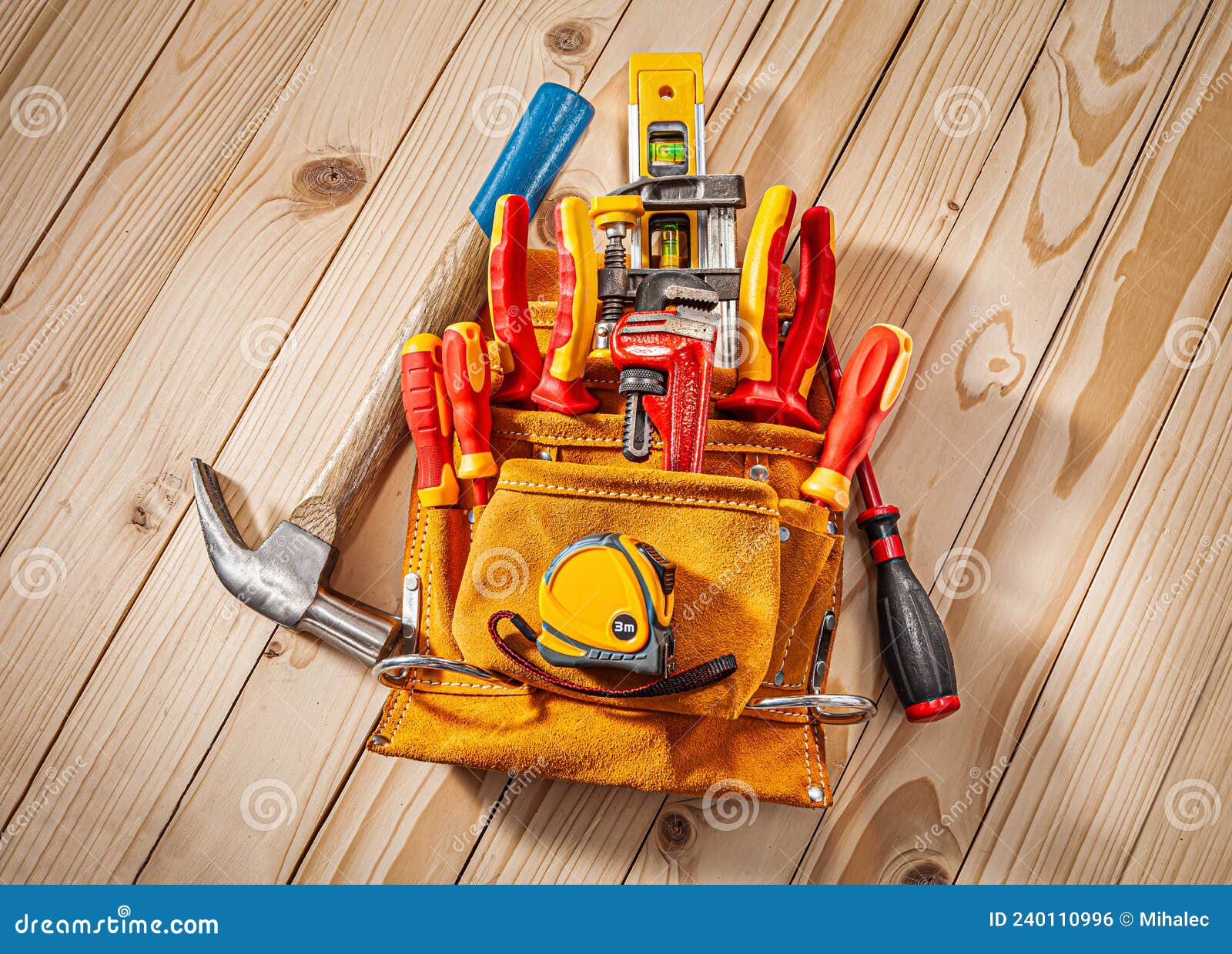 Set of Construction Hand Tools in the Form of House Leather Tool Belt ...