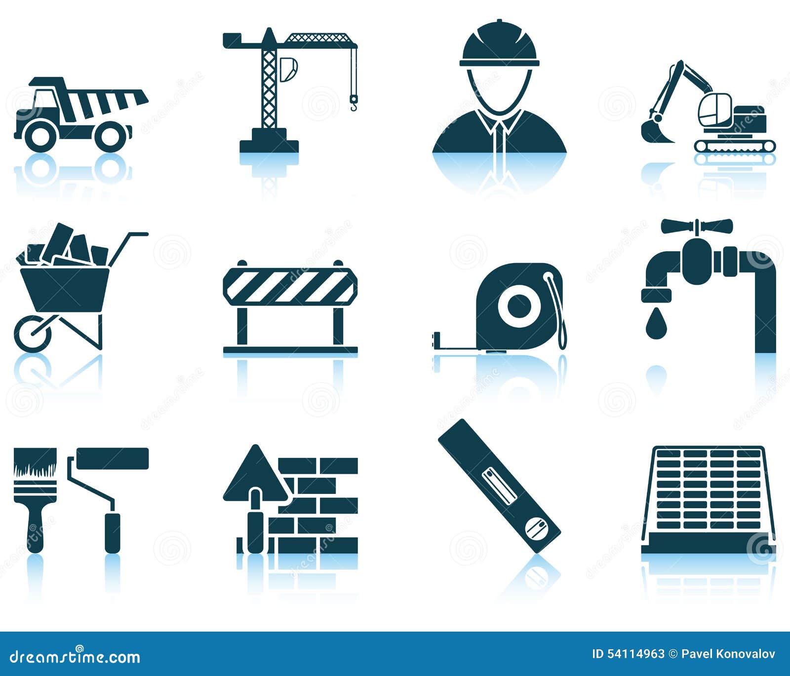 Set of construction icon stock vector. Illustration of icon - 54114963