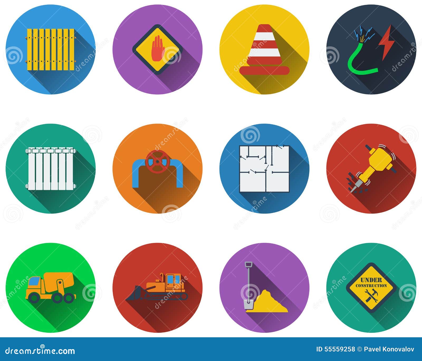 Set of construction icons stock vector. Illustration of construction ...