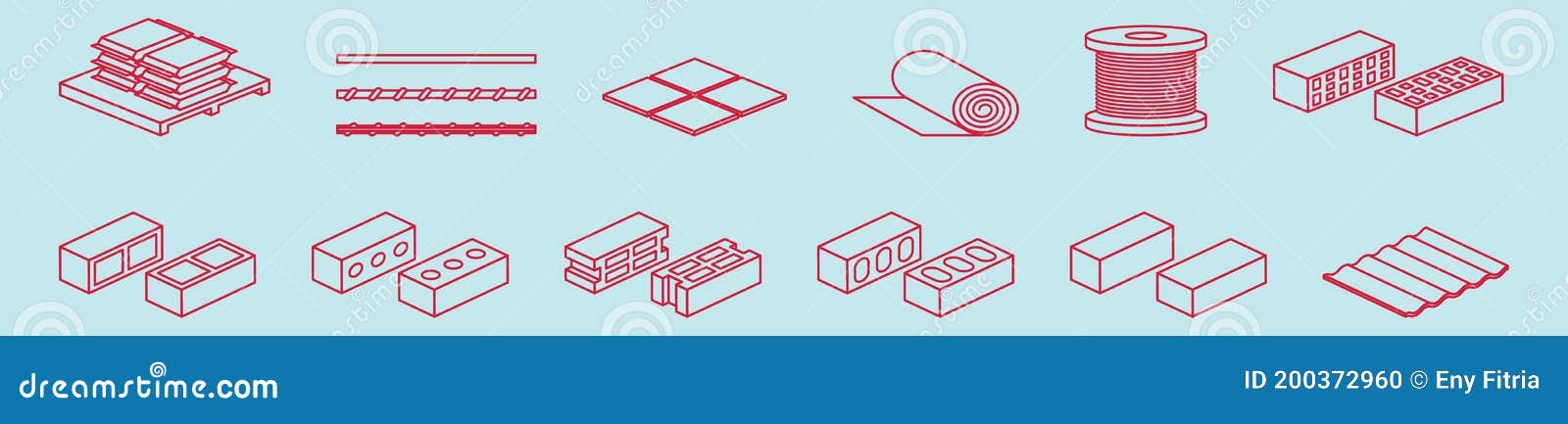 Set of Construction Material Design Template with Various Models ...