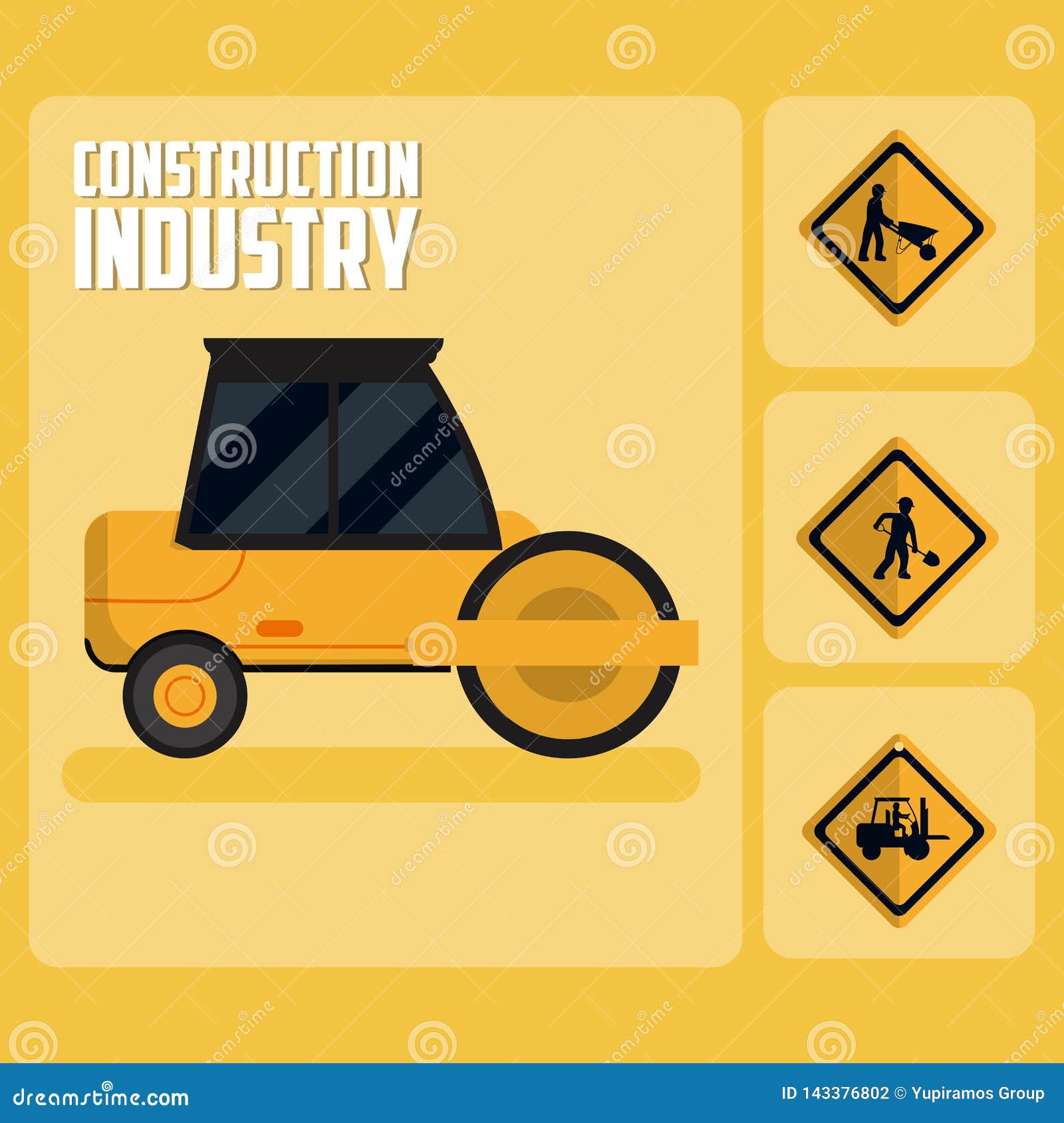 Set of Construction Roadsign Icons Stock Vector - Illustration of ...