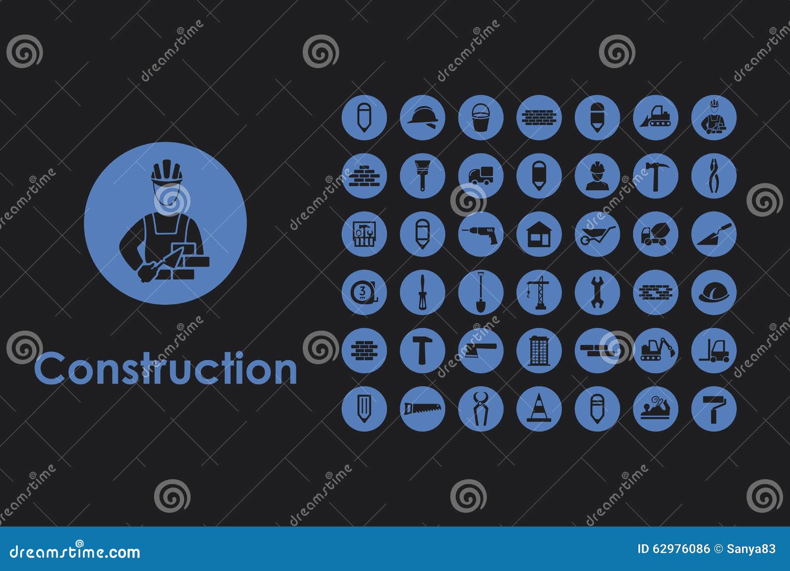 Set of Construction Simple Icons Stock Vector - Illustration of ...