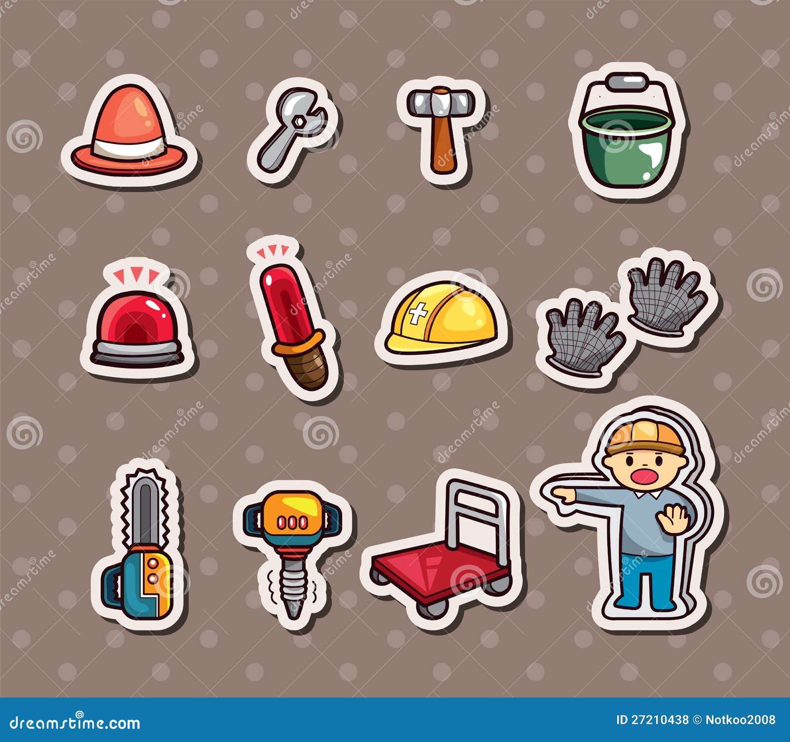 Set of Construction Stickers Stock Vector - Illustration of security ...