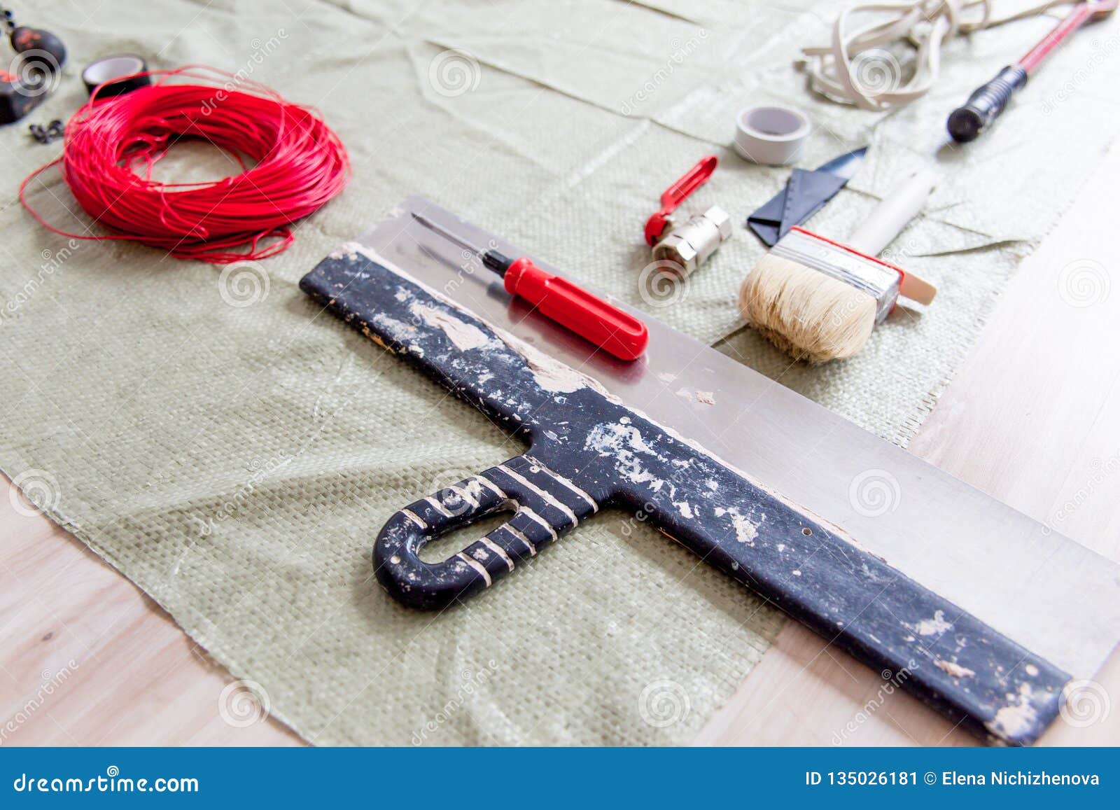 A Set of Construction Tools or Instruments Stock Image - Image of steel ...