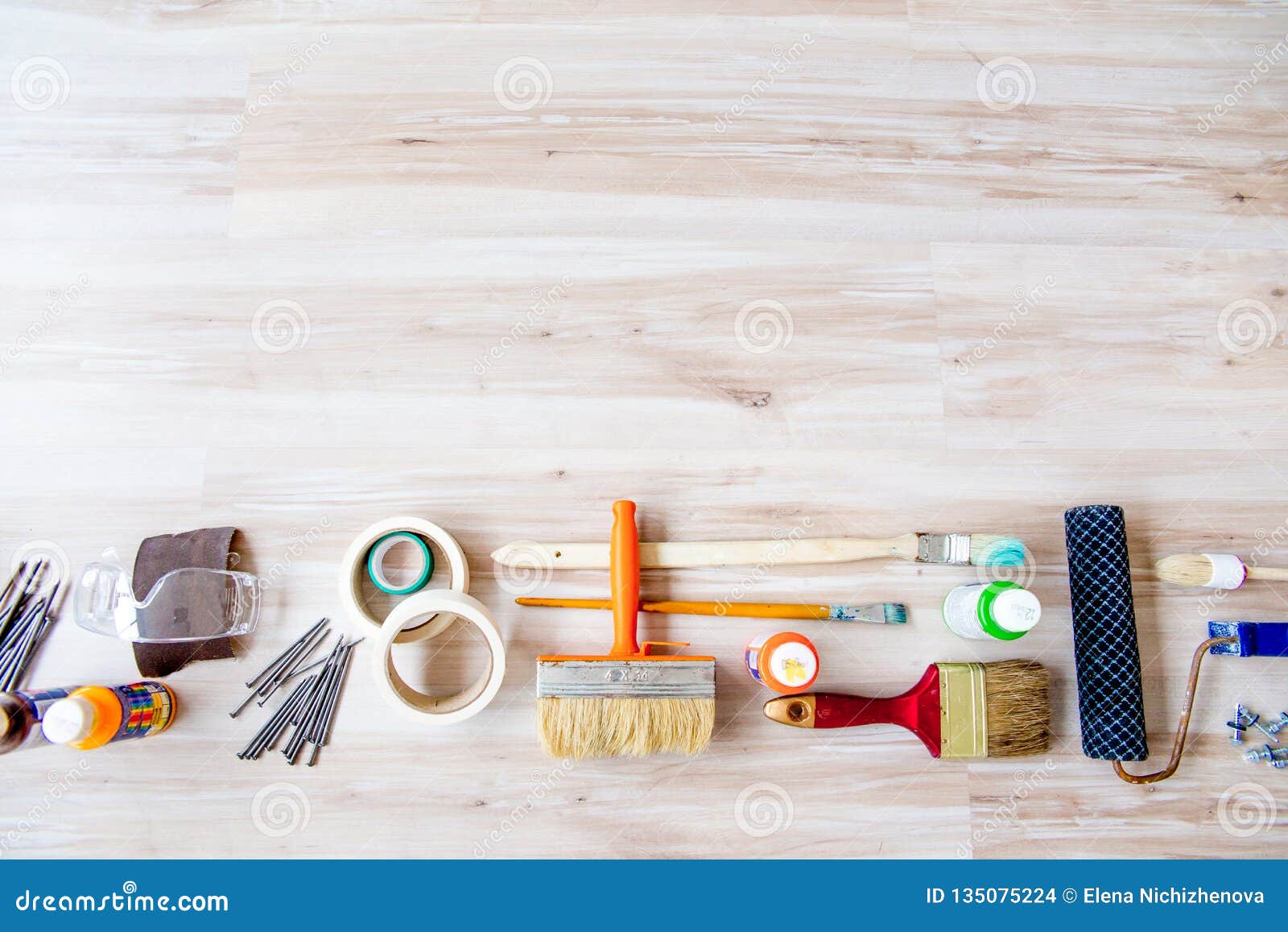 A Set of Construction Tools or Instruments Stock Photo - Image of ...