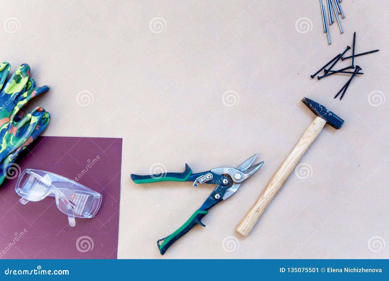 A Set of Construction Tools or Instruments Stock Image - Image of ...