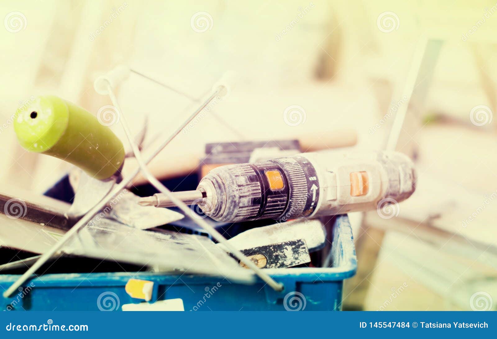 Set of Construction Tools for Repairing the Premises Stock Photo ...