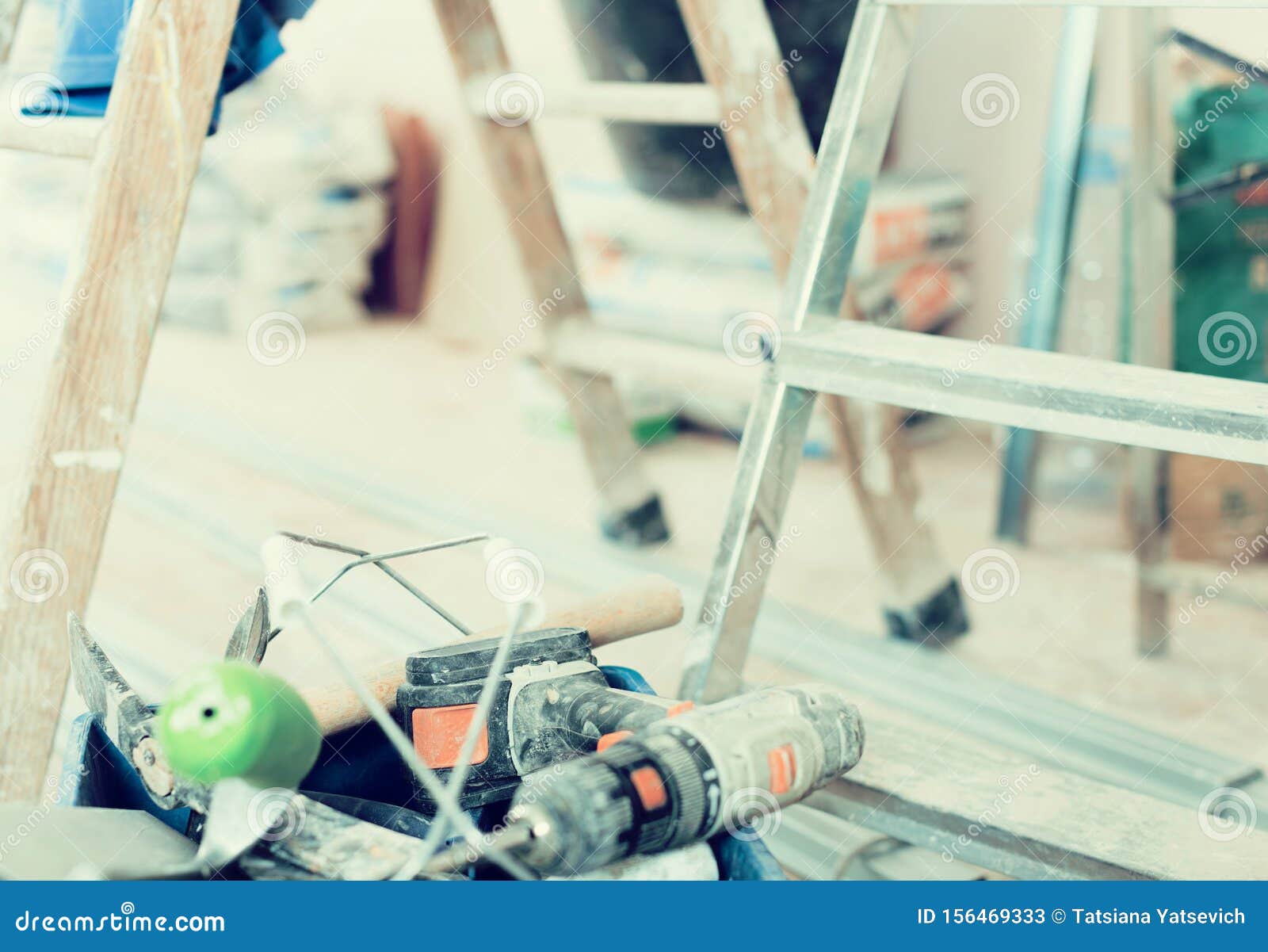 Set of Construction Tools for Repairing the Premises Stock Image ...