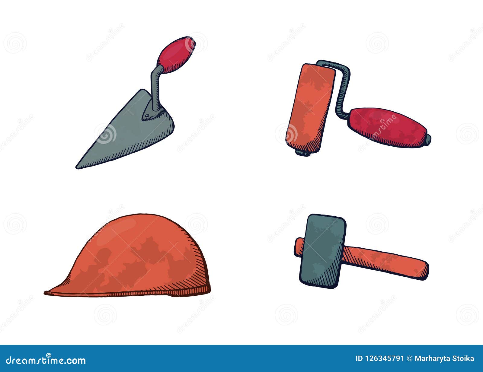 A Set of Construction Tools. Stock Vector - Illustration of build ...