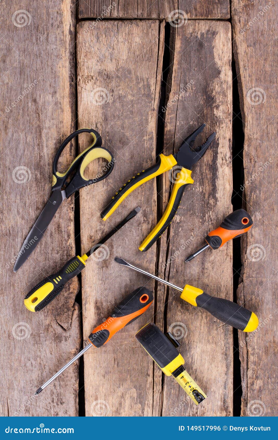 Set of Construction Tools, Top View. Stock Photo - Image of home ...