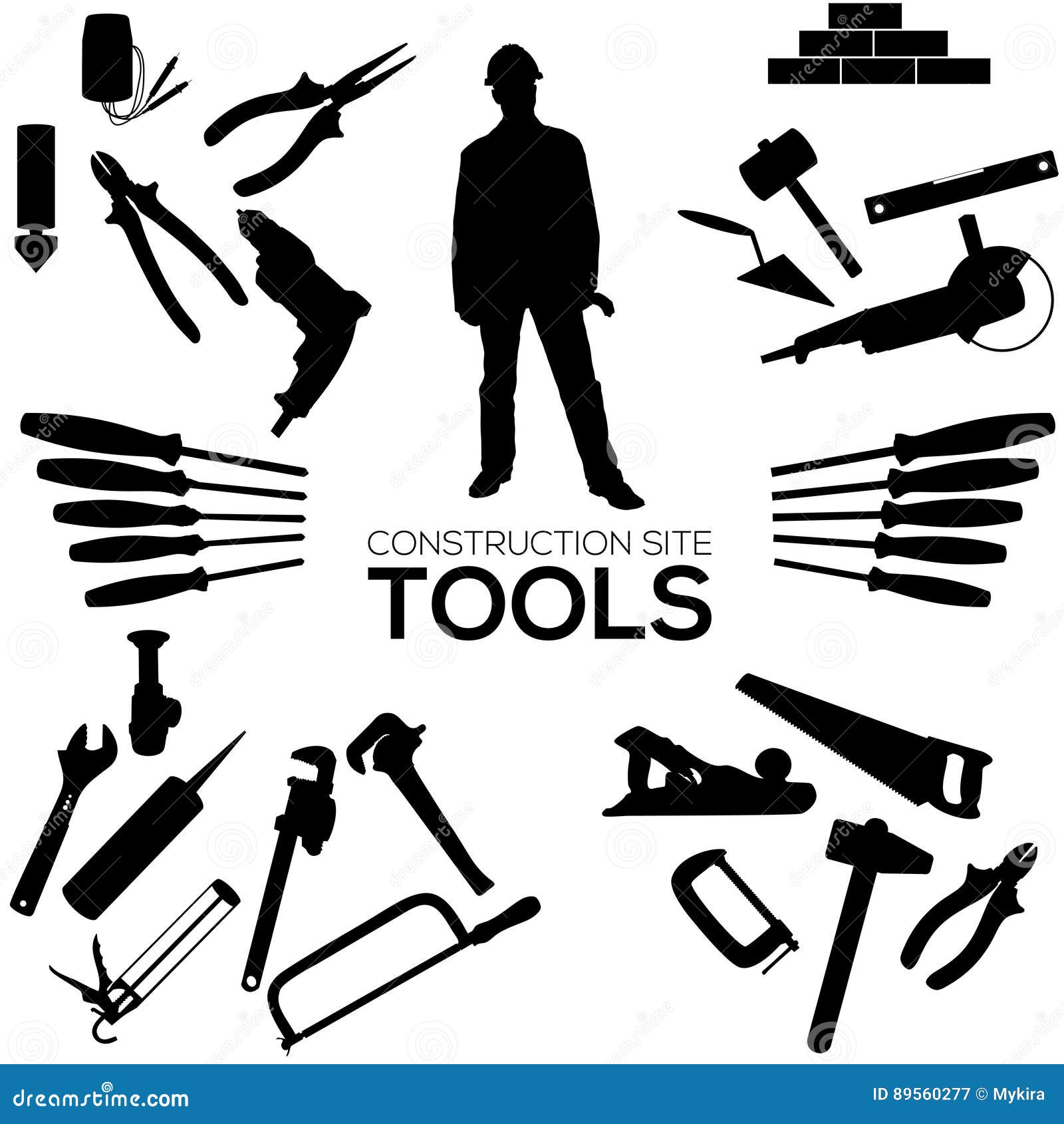 Set of construction tools stock vector. Illustration of instrument ...