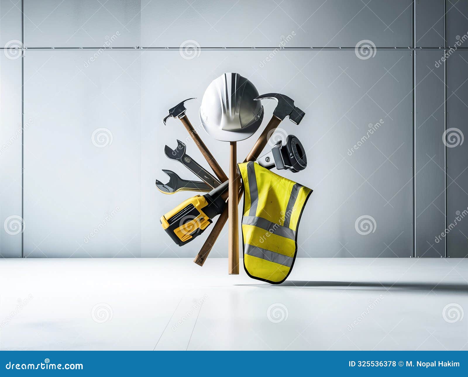 A Set of Construction Tools on a White Background. Stock Illustration ...