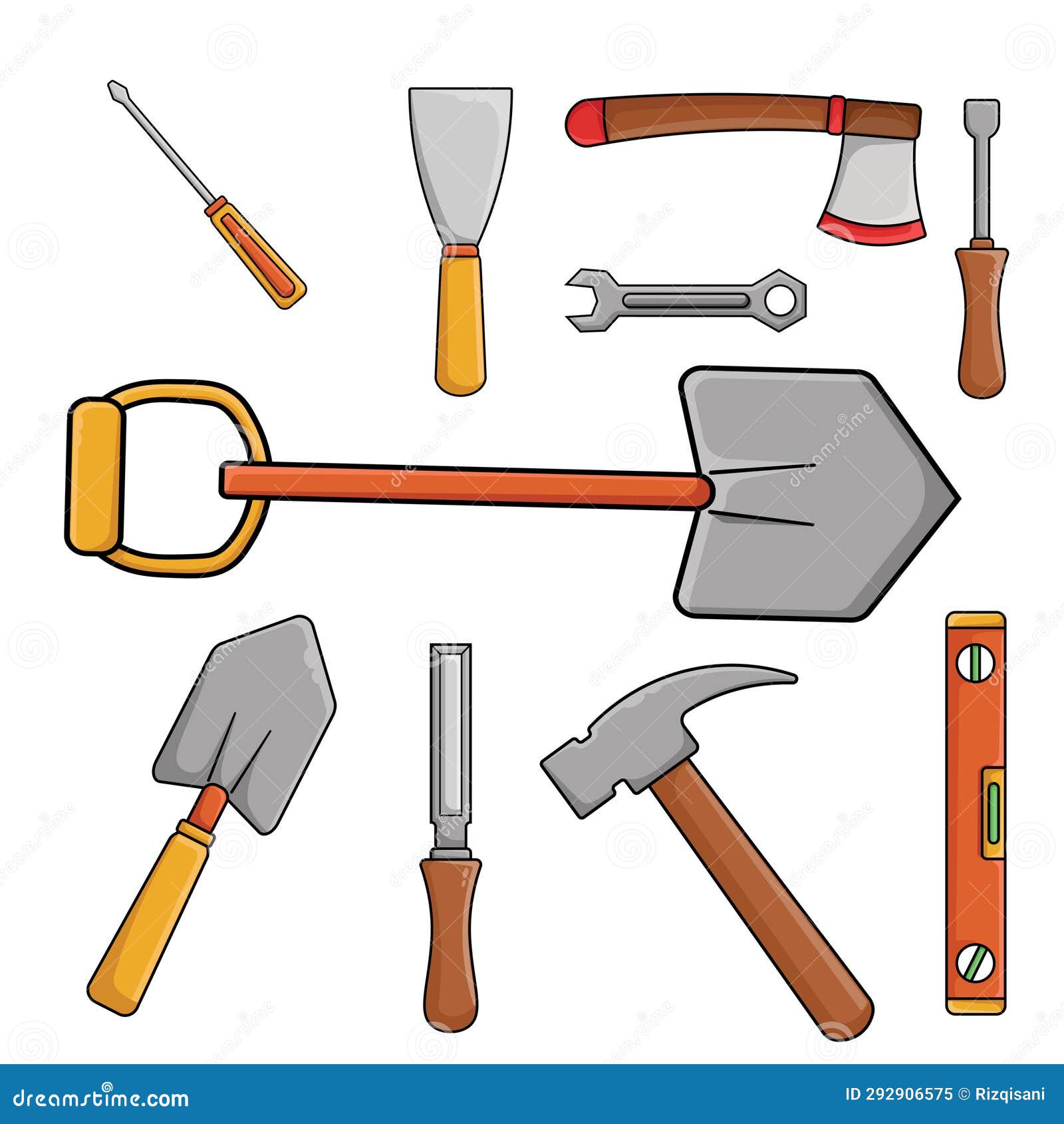 Set of Construction Tools on White Background. Vector Illustration in ...