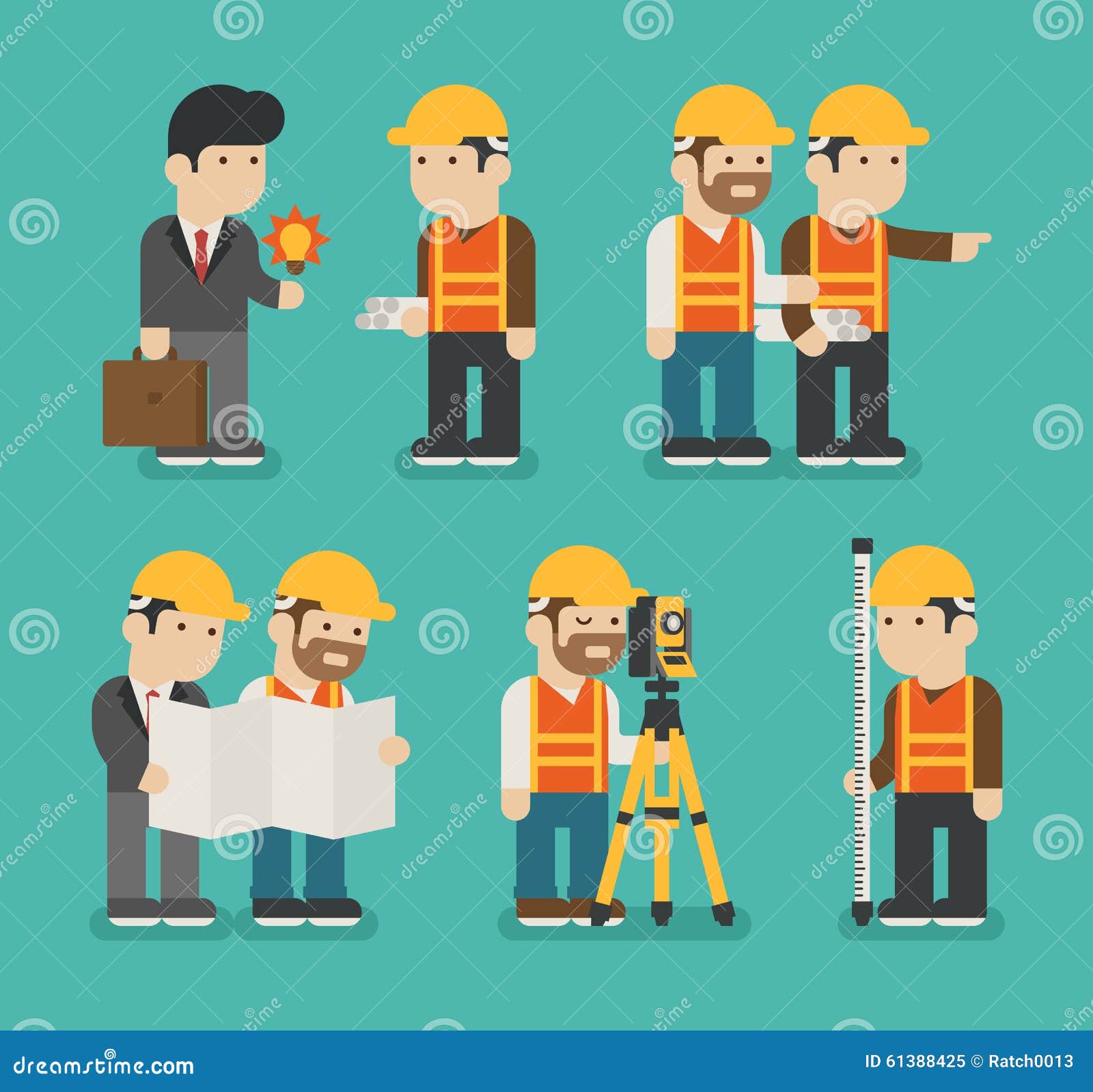 Set of construction worker stock vector. Illustration of business ...