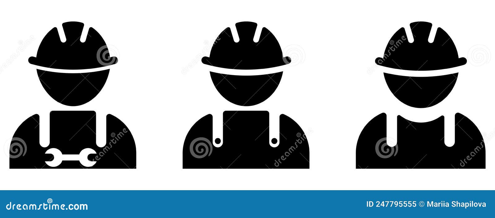 Set of Construction Worker Icon Stock Vector - Illustration of ...