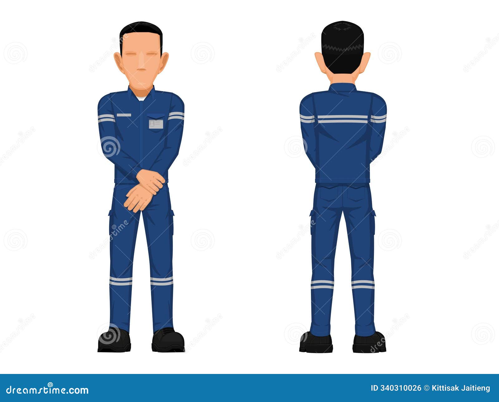 Set of Construction Worker in the Position of Holding His Hand Stock ...