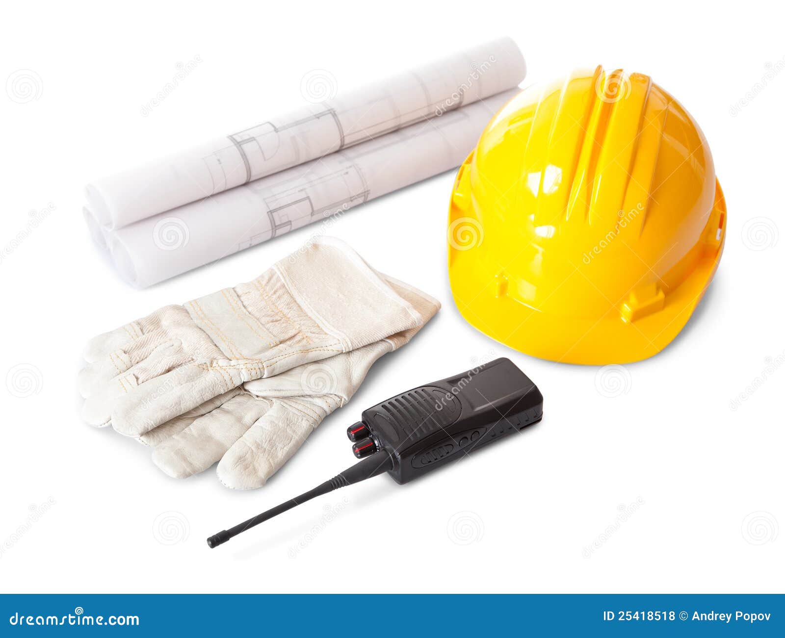 Set of Constructions Worker Objects Stock Photo - Image of radio, home ...